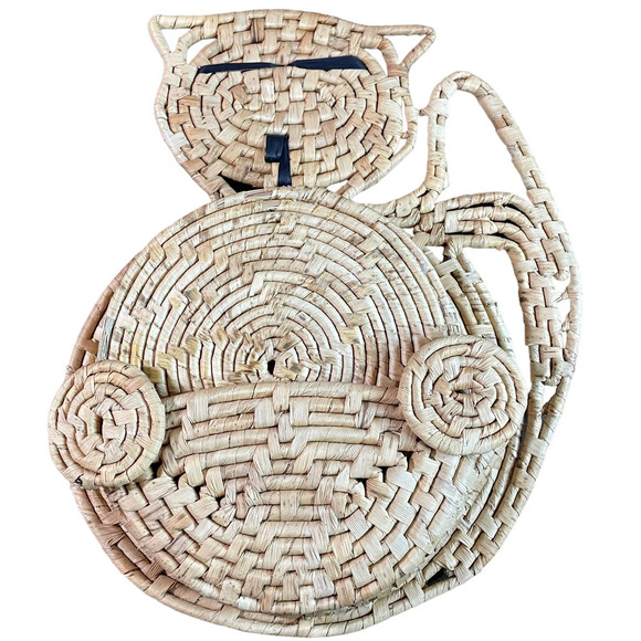 Vintage | Kitchen | Vintage Straw Trivets In Cat Holder Five Pieces Mid ...